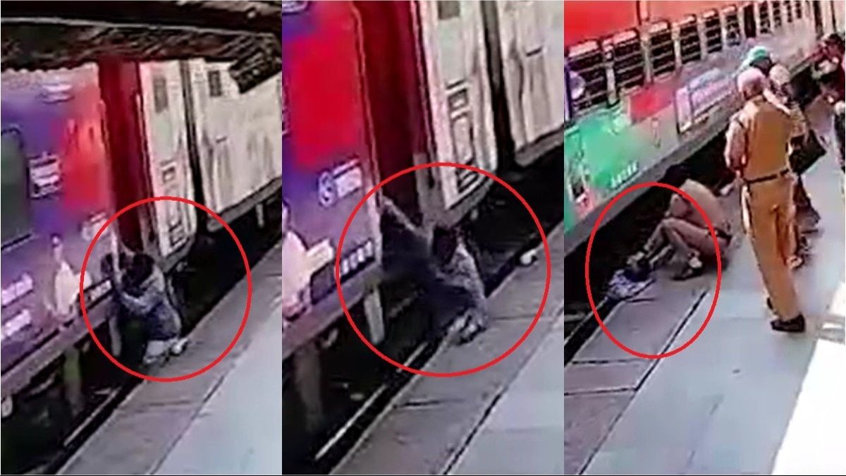 લક્સર સ્ટેશન પર ચાલતી ટ્રેનની નીચે આવ્યો મુસાફર, જુઓ કેવી રીતે બચ્યો ...