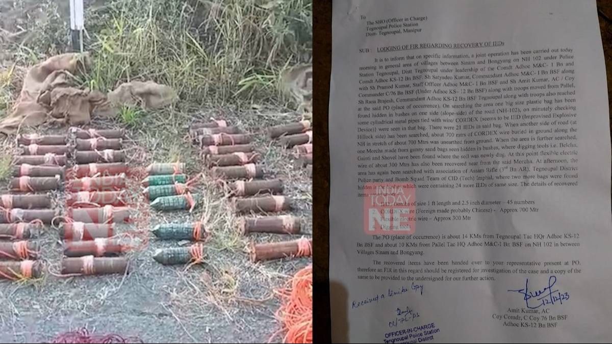Manipur: Security forces foil major attack, 69 IEDs unearthed near Tegnoupal; FIR lodged