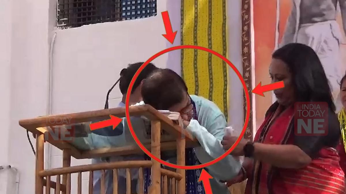 Tripura: Former Minister Sudip Roy Barman collapses during Gandhi Jayanti celebration in Agartala