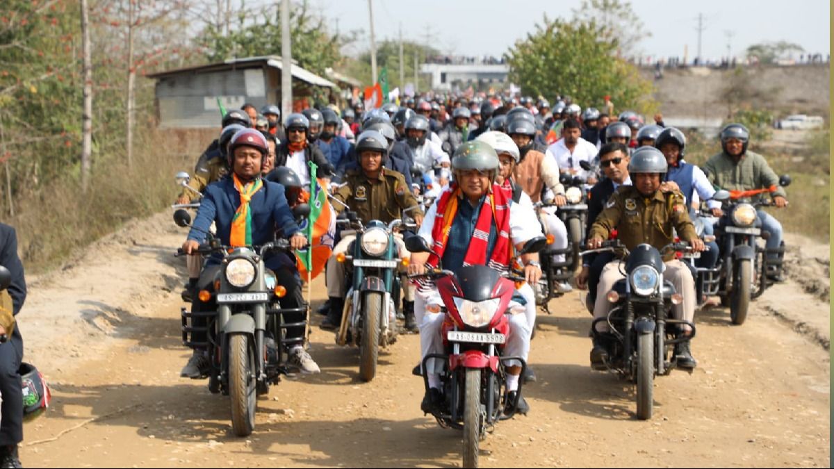 Assam CM Himanta Biswa Sarma leads bike rally from Kareng to Majuli ...