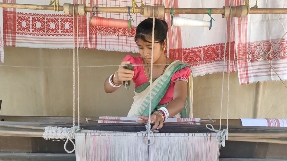 Assam's traditional weaving of Gamosa flourishes as Rongali Bihu ...