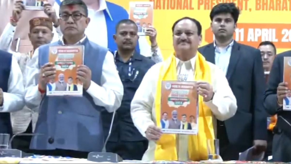 BJP national president JP Nadda releases party's manifesto 'Sankalp Patra' for Sikkim Assembly ...