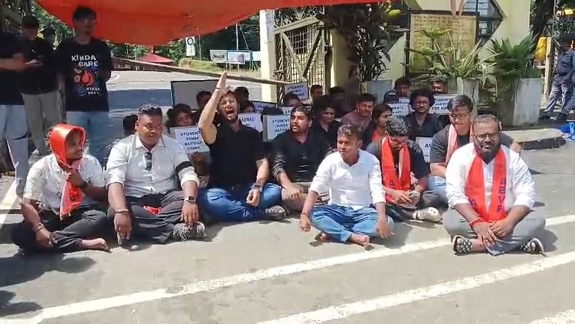 Assam University students stage demonstration over 50% fee hike