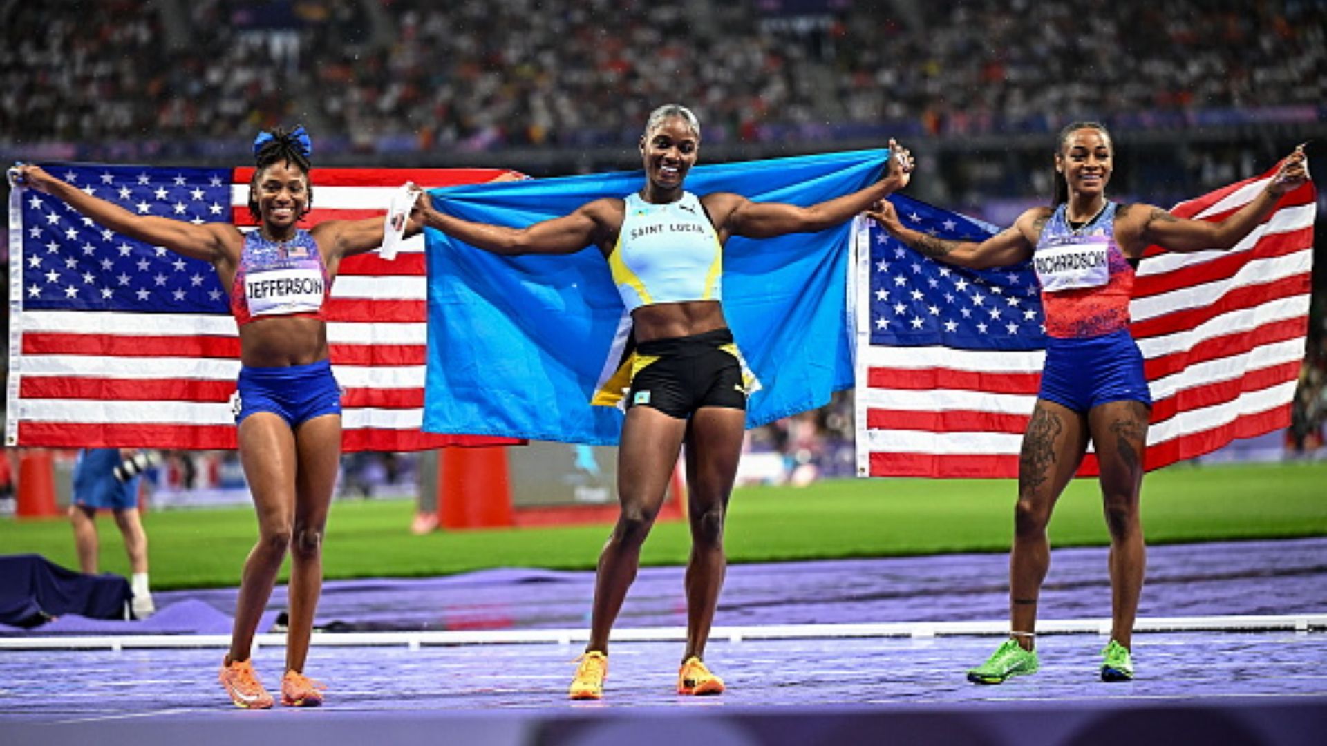 Paris Olympics: जूलियन अल्फ्रेड ने रचा इतिहास, वीमेंस 100 मीटर गोल्ड ...