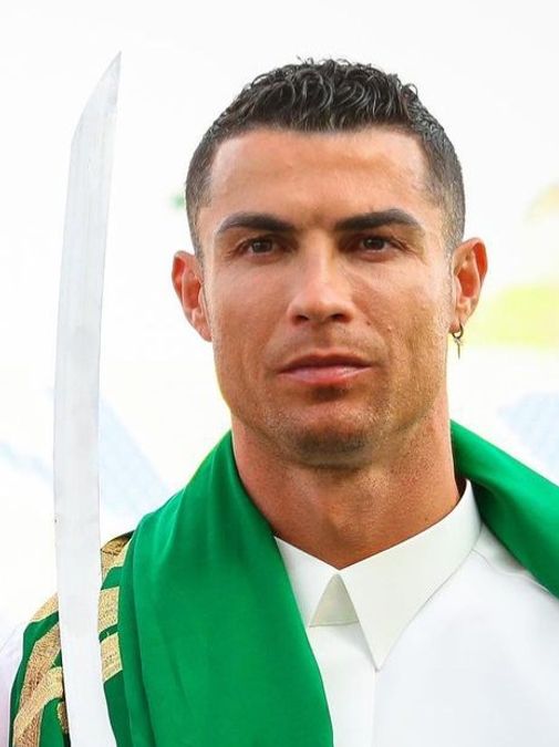 Football Superstar Cristiano Ronaldo Wields Sword In Traditional Saudi