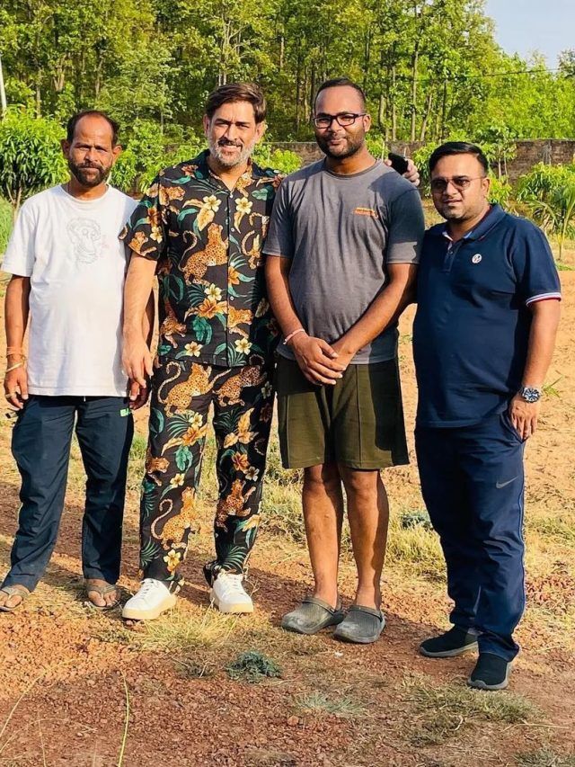 MS Dhoni sports colorful attire in Ranchi