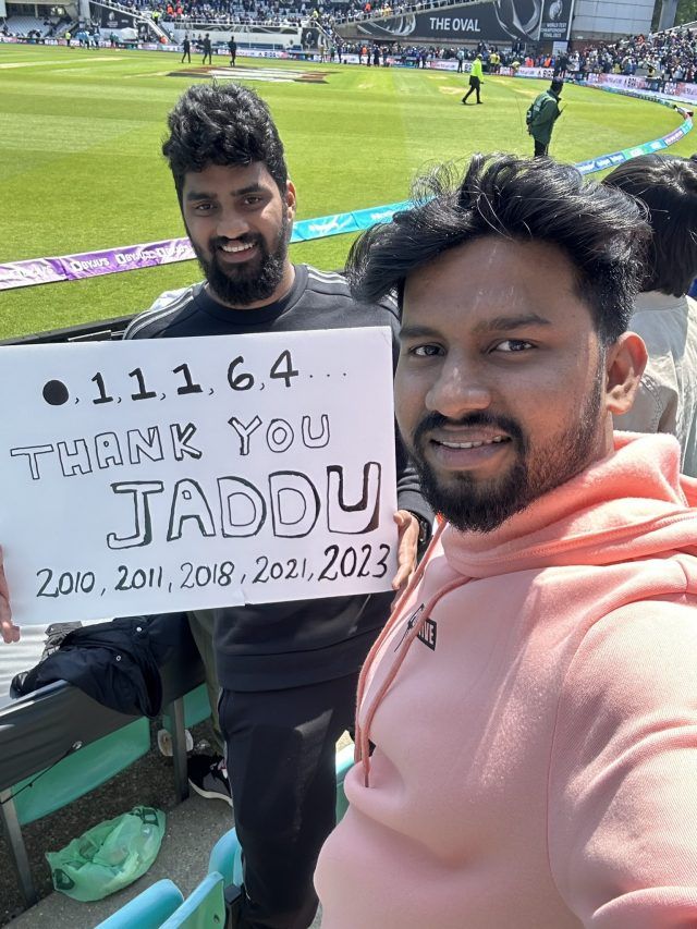 WTC final: CSK fans pay tribute to Jadeja at Oval