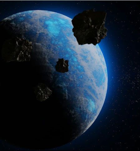 Asteroids In Space Sat