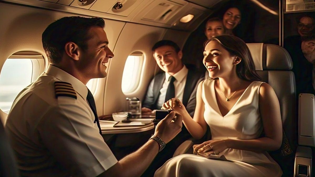 बीच फ्लाइट में पायलट ने किया लड़की को प्रपोज, सबके सामने पहनाई रिंग ...