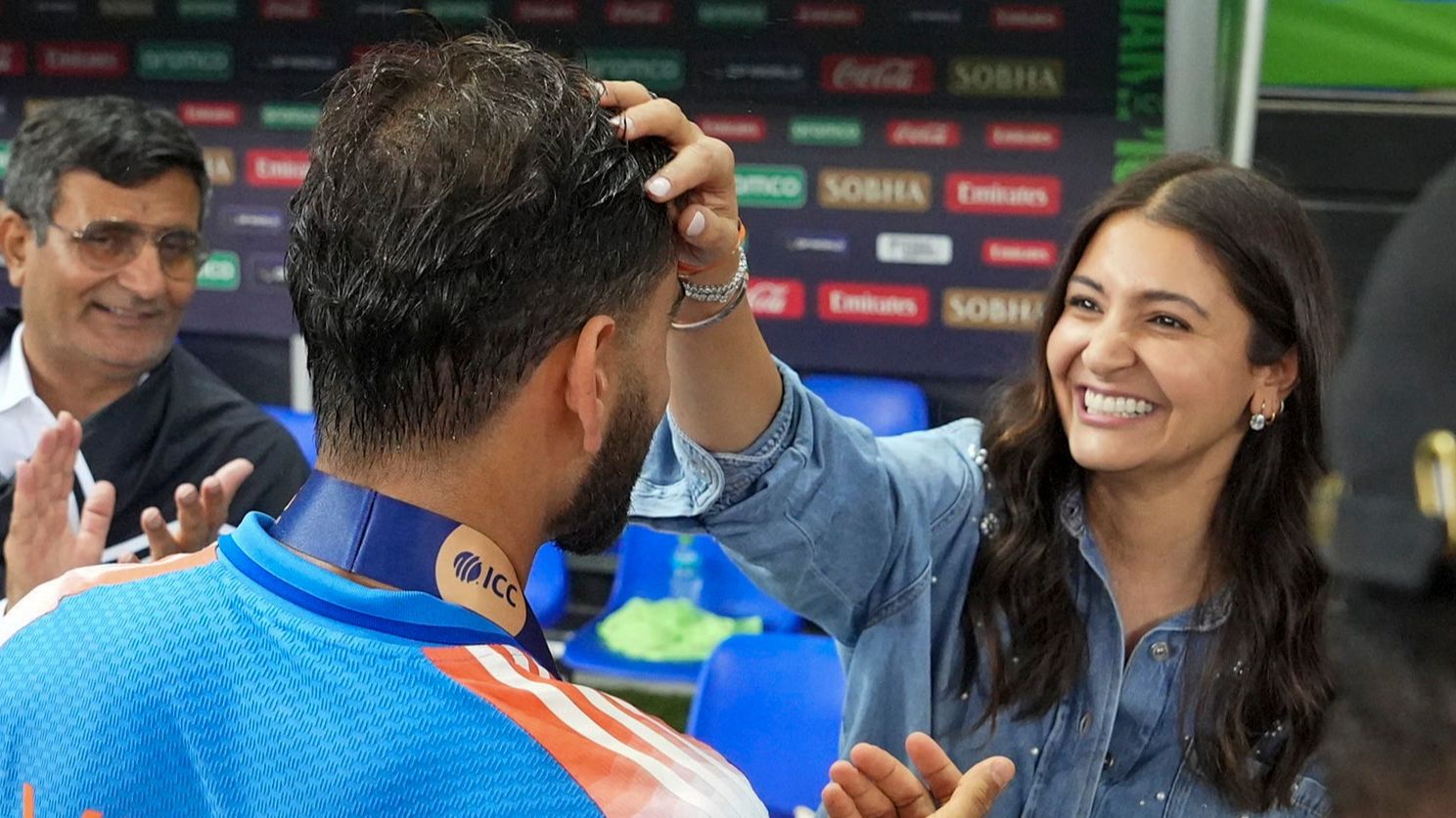 Virat Kohli celebrates Champions Trophy win with Anushka